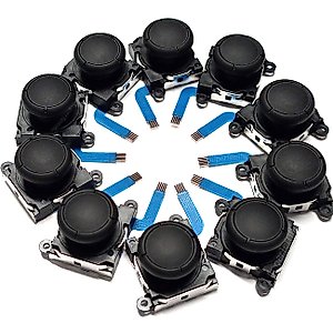 10-Pack: SuperTerrific Black Joystick/Analog Sticks/Thumbsticks for Nintendo Switch and for Nintendo Switch Lite