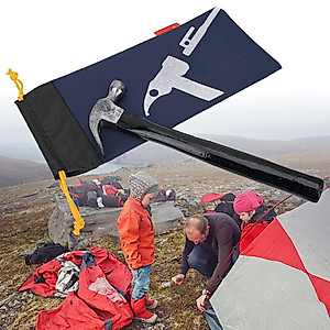 Tent Hammer Bag Outdoor Tent Accessories Storage Bag Pack Tent Pegs Nails Hammer Tool Pouch (Blue)