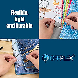 OFFPLEX Loose Leaf Binder Rings 2 Inch (20 Pack) – Premium Nickel Plated Steel Book Rings, Metal Rings for Index Cards, Index Card Rings, for Office, School or Home