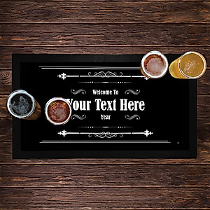 Bang Tidy Clothing Bar Runner Welcome to Your Name's Bar Drip Spill Mat Personalized Bar Gifts