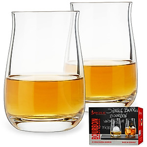 Spiegelau Single Barrel Bourbon Glasses Set of 2 - European-Made Crystal, Modern Whiskey Glasses, Dishwasher Safe, Professional Quality Cocktail Glass Gift Set - 13.25 oz