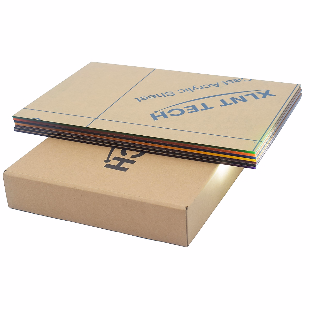 XLNT TECH 7 Pieces & 7 Colors 8" x 12" x 0.118" Transparent Colored Cast Acrylic Sheets, Plexiglass Plastic Sheet for Laser Cutting, Engraving Signs, DIY Projects.