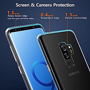 Rayboen for Samsung Galaxy S9 Plus Case (Not for S9 5.8in), Crystal Clear Shockproof Non-Slip Anti-Yellowing Protective Phone Case, Hard PC Back & Soft TPU Frame Slim Cover for Galaxy S9+ Plus