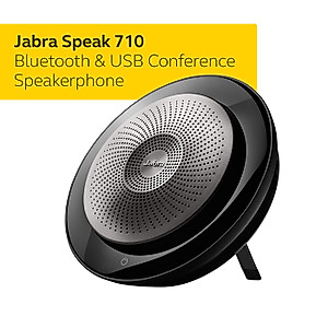 Jabra Speak 710 MS Wireless Bluetooth Speakerphone with Link 370 USB Adapter – Portable Conference Speaker for Holding Meetings Anywhere with Immersive Sound - Certified for Microsoft Teams