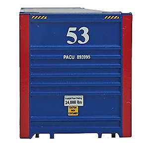 Walthers SceneMaster HO Scale Model of Pacer Stacktrain (Blue, White, red) 53' Singamas Corrugated Side Container,949-8507