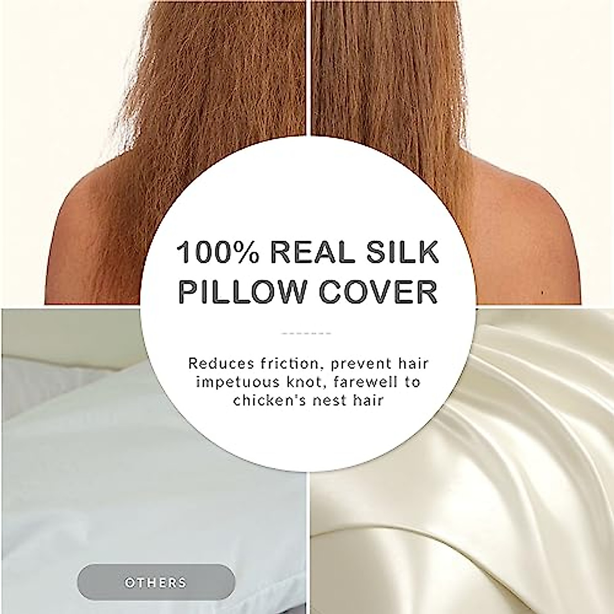 HYDE LANE 25 Momme 100% Pure Mulberry Silk Pillowcase for Hair and Skin with Hidden Zipper, Both Side Grade 6A Silk, Luxury Smooth and Soft,Real Silk Pillow Case, 1pc Queen 20''x30'',Ivory White