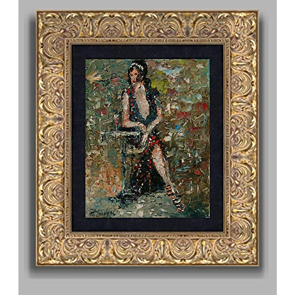 SOLD The Parisienne, Vogue Woman At Paris Cafe By Internationally Renown Painter Andre Dluhos