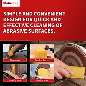 8" x 1-1/2" x 1-1/2" Abrasive Cleaning Eraser Stick for Sanding Belts Sanding Discs Paper Skateboards - Natural Rubber Eraser Stick