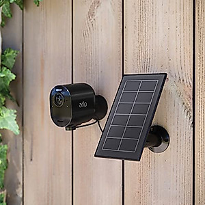 Arlo Solar Panel Charger (2021 Released) - Arlo Certified Accessory - Works with Arlo Pro 5S 2K, Pro 4, Pro 3, Floodlight, Ultra 2, and Ultra Cameras, Weather Resistant, Easy Install, Black - VMA5600B