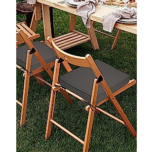 WHIZMIA Patio Chair Cushion for Outdoor Furniture 19x19x4 Inch, Waterproof Outdoor Seat Cushions for Patio Furniture, Garden Sofa Couch Chair Cushions with Ties, Set of 2, Dark Gray