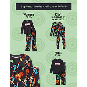 Amazon Essentials Disney | Marvel | Star Wars Men's Flannel Pajama Sleep Sets - Discontinued Colors, Marvel Avengers Print, Large