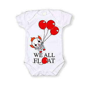 MIMA Apparel We All Float Down Here Pennywise Baby Bodysuit/Pennywise Tshirt Unisex Child