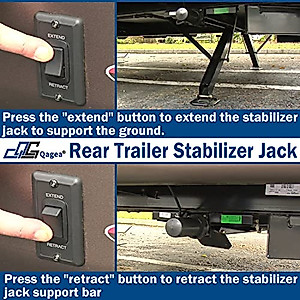 Rear Trailer Stabilizer Jack Stand Power Stabilizer Jack Kit with Black Exterior Switch Replaces 298707