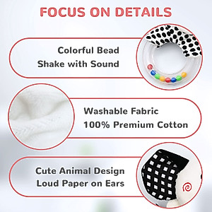 Baby Rattles 0-6 Months Newborn Toys Infant Toys 0-6 Months Rattles for Babies 0-6 Months Baby Toys 0-6 Months, Black and White High Contrast Baby Toys for Newborn 0 3 6 9 12 Months Girls Boys