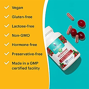 Because Probiotics Cranberry UTI Defense Capsules for Women (60 Capsules, 1 Bottle)