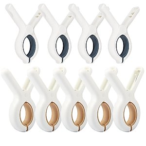 9 Pack Plastic Clothes Pins Colored, Heavy Duty Laundry Clips to Keep Your Quilt, Windproof Strong Grip Clothespins for Beach Towels, Blankets, Dry on Clothesline & Hanging Rack