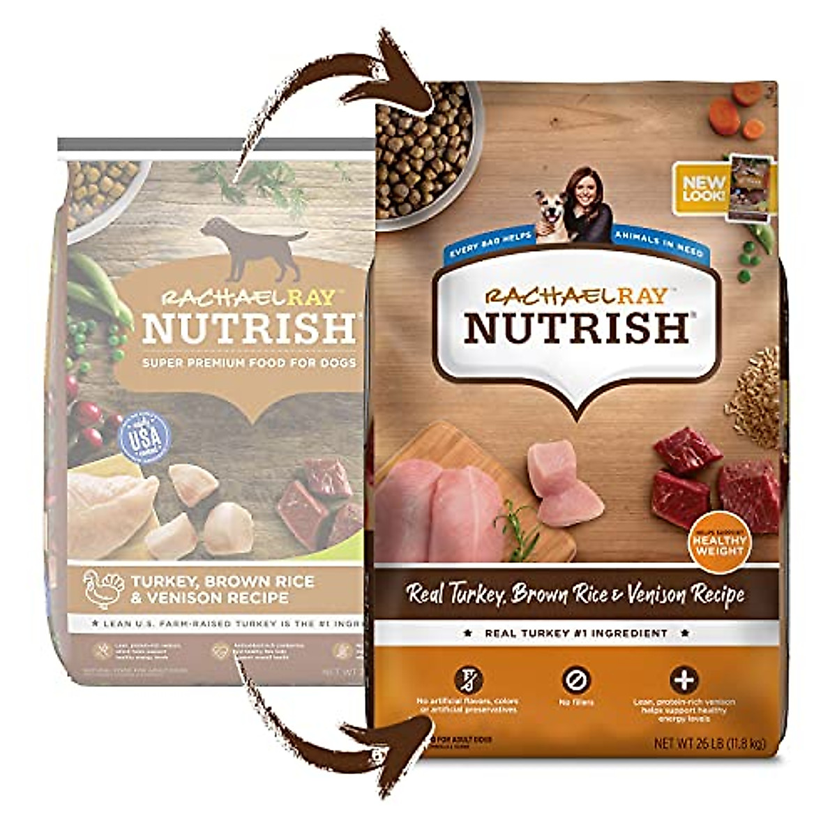 Rachael Ray Nutrish Dry Dog Food, Turkey, Brown Rice & Venison Recipe for Weight Management, 26 Pounds