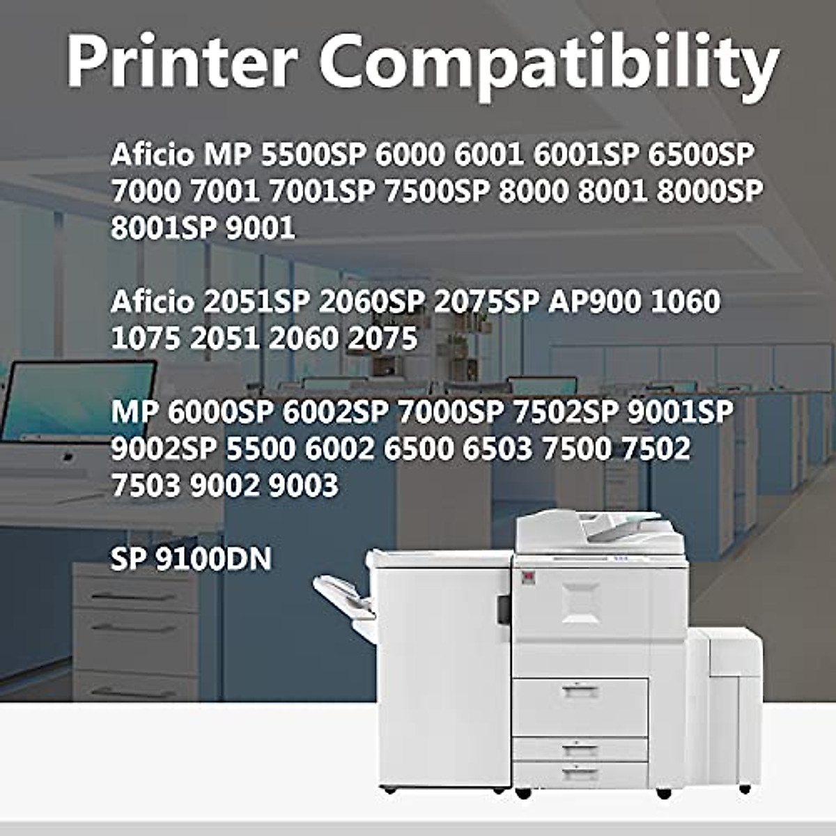 3-Black 885400/841332 Compatible Toner Cartridge Replacement for Ricoh Aficio AP900 1060 1075 2051 2060 2075 MP 6500SP 7000 7001 6503 7500 7503 9002 SP 9100DN Printer Ink Cartridge