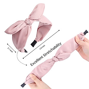 Jaciya Bow Headbands for Women Non Slip Fashion Knotted Headband with Bow Girls Bunny Ears Head Band Hair Accessories Diademas Para Mujer De Moda