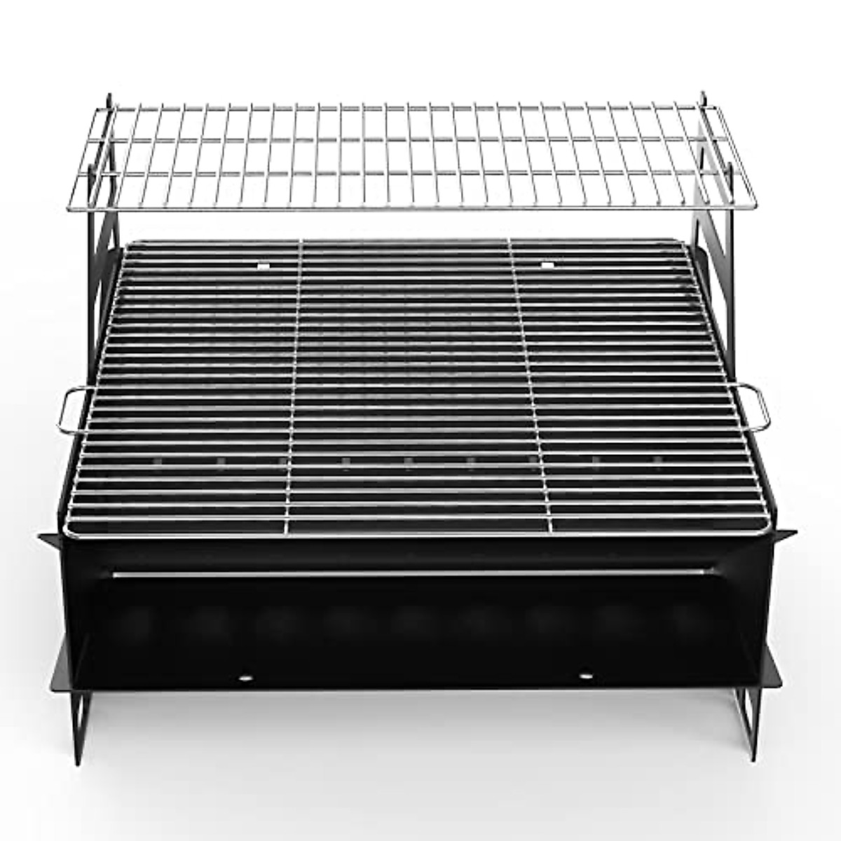 only fire Portable Barbecue Charcoal Grill Outdoor Camping Grill for Picnic, Hiking, Backyard Cooking - with Warming Rack and Handbag