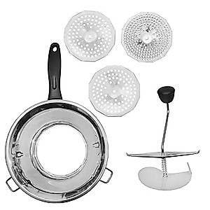 Bezrat Stainless Stainless Steel 2-Quart Food 3 Discs | Kitchen Mill for Mashing, Straining & Grating Fruits & Vegetables | Easy to Clean & Durable Quality, 17 x 9 x 5.2 inches, Silver