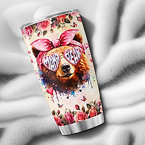 Mama Bear Nutrition Facts, Cups Handle Mother Women Mothers For Funny Coffee Tumblers Insulated Mom Day, Tumbler 20 Oz With Lid And Straw, Mama Bear Gifts