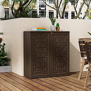 Mrosaa 33.3”x9”x0.6” Metal Shelf for 60 Gallon Outdoor Storage Cabinet - '1-Piece Black Metal Laminate Shelf ', Easy to Assemble.Shelves only!（Black）