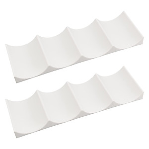 OLYCRAFT 2pcs Plastic Wine Rack Display Mat Wine Rack Countertop Holder Plastic Stackable Wine Bottle Display Mat Wine Holder Storage Organizer White for Wine Cola Bottles Cans Jars - 4x11 Inch