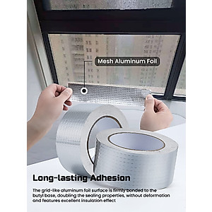 Lichamp Aluminum Butyl Tape, Waterproof Butyl Aluminum Foil Tape 2 inches x 16.4ft for RV Repair, Roof, Window Patch, Boat and Outdoor Pipe Sealing