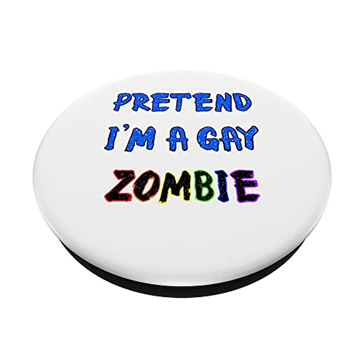 Pretend I'm A Gay Zombie Halloween Gay Bigender Pride Flag PopSockets Swappable PopGrip