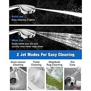 Surpzon Filtered Massage Shower Head with Handheld Spray Combo, 10 Modes High Pressure Shower Heads with 3 Massage Beads, Detachable Shower Head with 59" Hose & Replaceable Filters for Hard Water