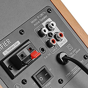 Edifier R1280Ts Powered Bookshelf Speakers - 2.0 Stereo Active Near Field Monitors - Studio Monitor Speaker - 42 Watts RMS with Subwoofer Line Out - Wooden Enclosure