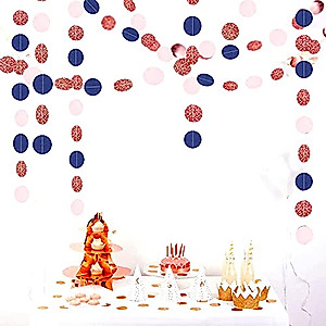 Navy-Blue Pink Rose-Gold Gender-Reveal Decorations - 52FT Party Streamers Garland Backdrop Banner Decor,Baby Bridal Shower Engagement Christmas Wedding Birthday Paper Streamer Lasting Surprise