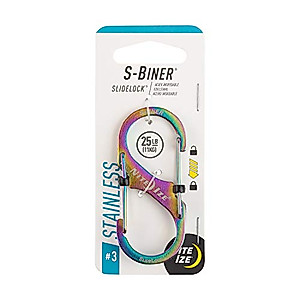 Nite Ize LSB3-07-R3 S-Biner SlideLock Dual Locking Carabiner, Size #3, Stainless