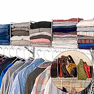 Evelots Wire Shelf Dividers-4 Pack-Closet Storage & Organization for Office/Pantry/Garage-Shelf Separator-Easy Clip-No Tool-Plastic Coated Steel