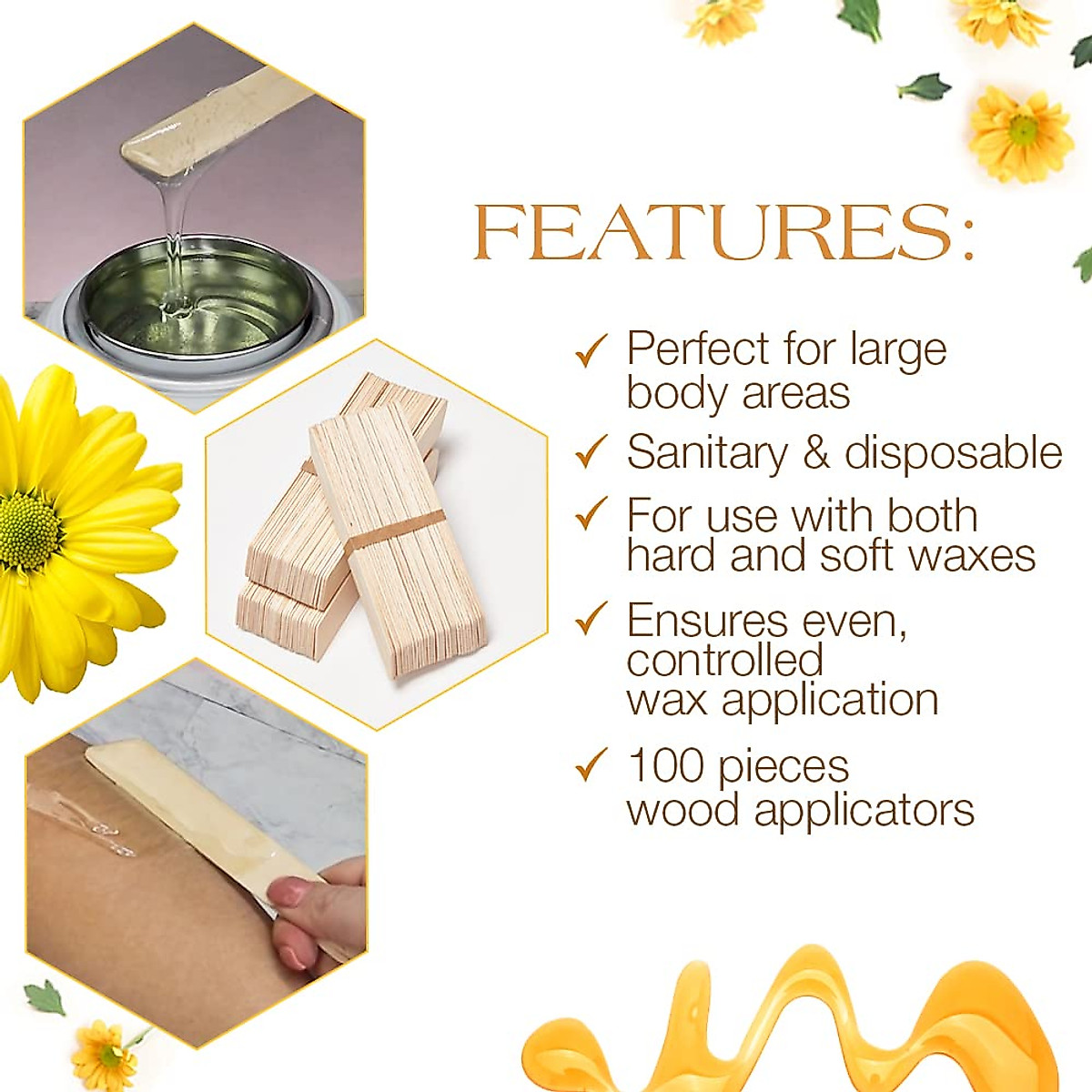 Gigi Accu Edge Wax Spatulas, 100 applicator