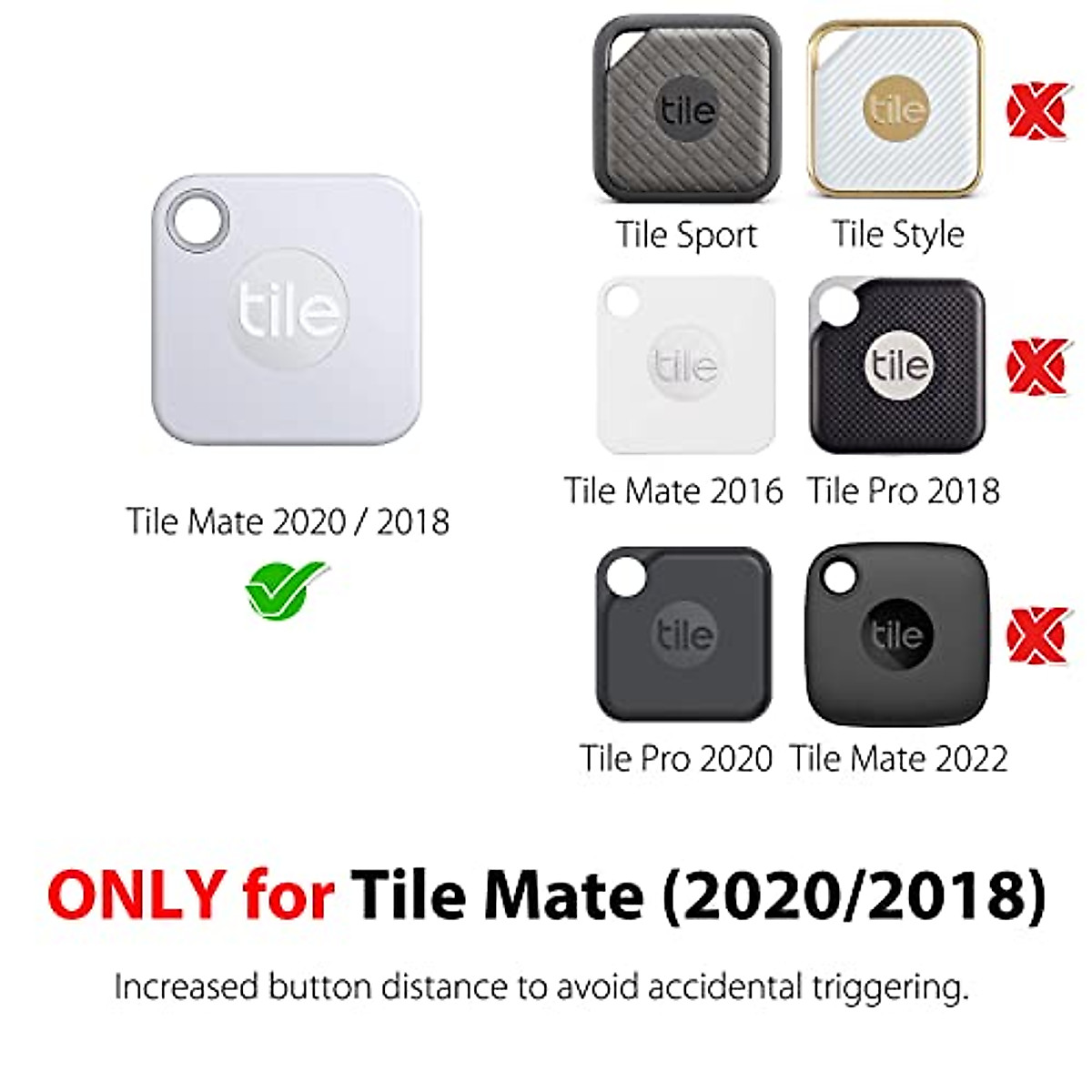 Silicone Case for Tile Mate 2020 & 2018 with Keychains, 2 Pack Anti-Scratch Protective Cover with Carabiner (Navy/Fluorescent Green)