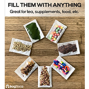 100 Count Mylar Heat Seal Bags - White and Clear Mylar Vacuum Seal Bags - Food Grade Sealable Bags for Packaging and Samples - Small Flat Sample Bags Sealable With Tear Notch (2.5 x 3.5 inch)