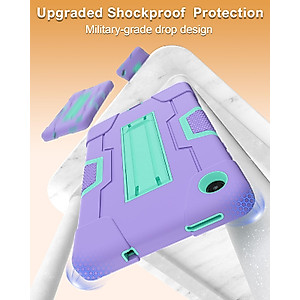 WESOROL Lenovo Tab M8 4th Gen Case 2023 Release,Kids Friendly Lenovo M8 Tablet 4th Case with Kickstand,Heavy Duty Protective Cover for Lenovo Tab M8 4th Gen Case 8.0 Inch (TB300FU/TB300FX) - Purple