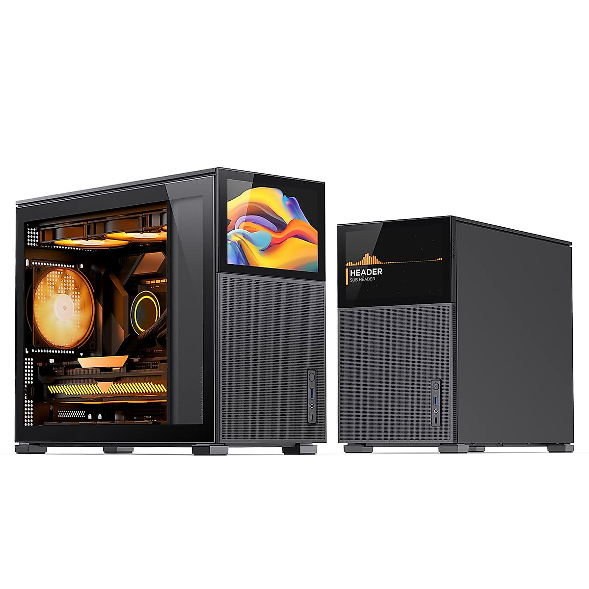 JONSBO D31 MESH SC Black Micro ATX PC Case with Screen, M-ATX/ITX Motherboard/Support RTX 4090(335-400mm) GPU 360/280AIO,Power ATX/SFX: 100mm-220mm Multiple Tool-Free Design Computer case