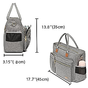 Rabjen Nurse Tote Bag for Work with Padded 15.6” Laptop Sleeve, Medical Supplies Shoulder Bag for Home Health Care