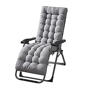 Moonase 67 Inch Patio Chaise Lounger Cushion, IndoorOutdoor Rocking Chair Sofa Cushion with Ties and Top Cover,Non-Slip Sun Lounger Rocking Chair Swing Bench Cushion, Gray