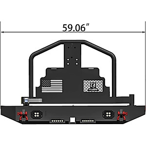 LUYWTE New Black Powder Coated Steel Front and Rear Bumper With Tire Carrier&Oil Drum Rack&6XLED Lights&4XD-Rings For 1997-2006 Wrangler TJ