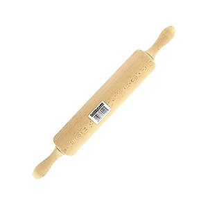 Fackelmann Rolling Pin Wooden with Bearings, Brown, 2.36" x 17.32"