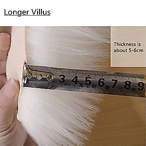 Briskaari Soft Fluffy Faux Sheepskin Fur Area Rugs,Rectangle Faux Fur Carpet for Living Room Bedroom Dining Room Nursery Foyer or Home Office Home Decor Floor Carpet (2.3ftx6ft, Pink)