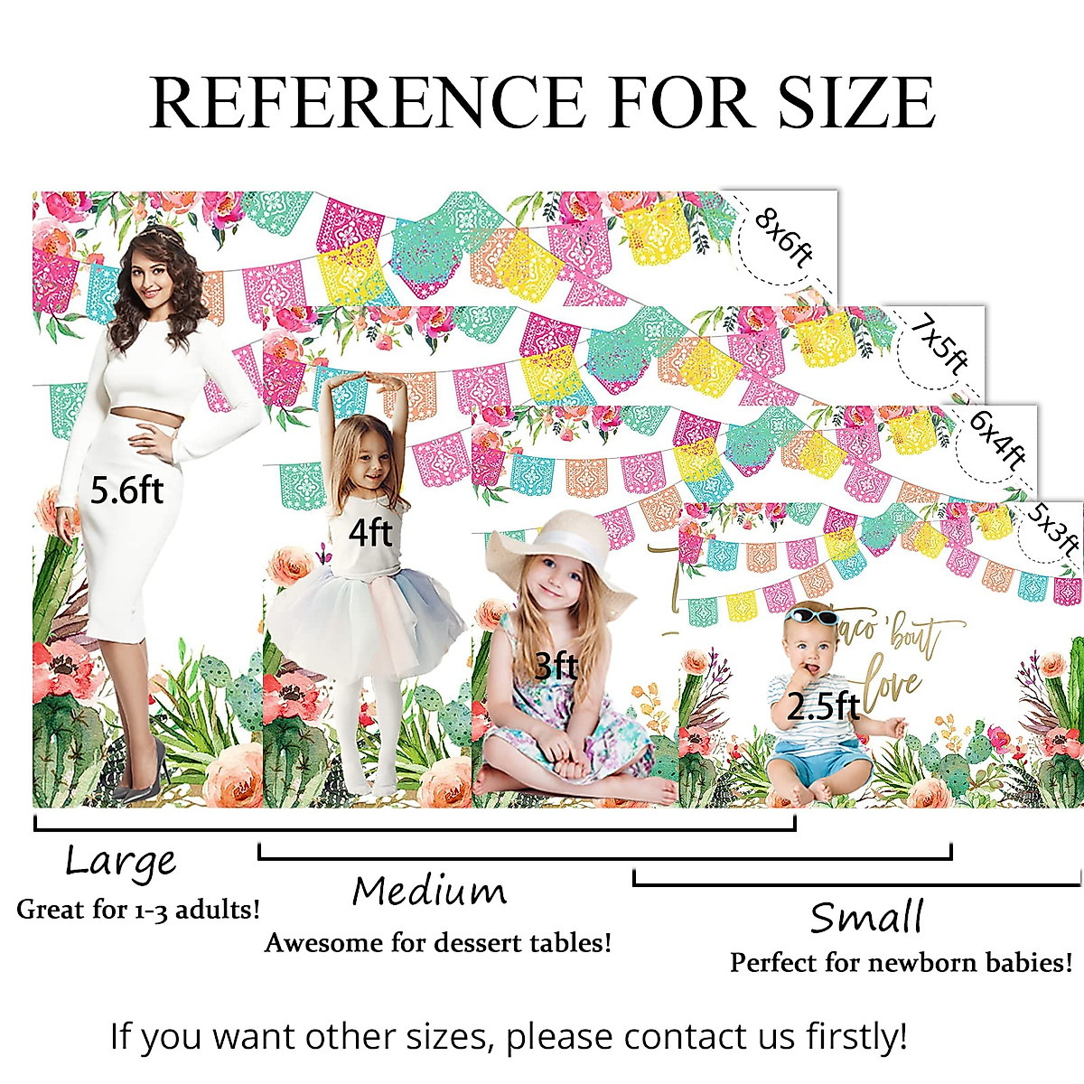 Mocsicka Taco Bout Love Backdrop Mexican Fiesta Theme Bridal Shower Party Decoration Bachelorette Wedding Engagement Photo Background (7x5ft (82x60 inch))