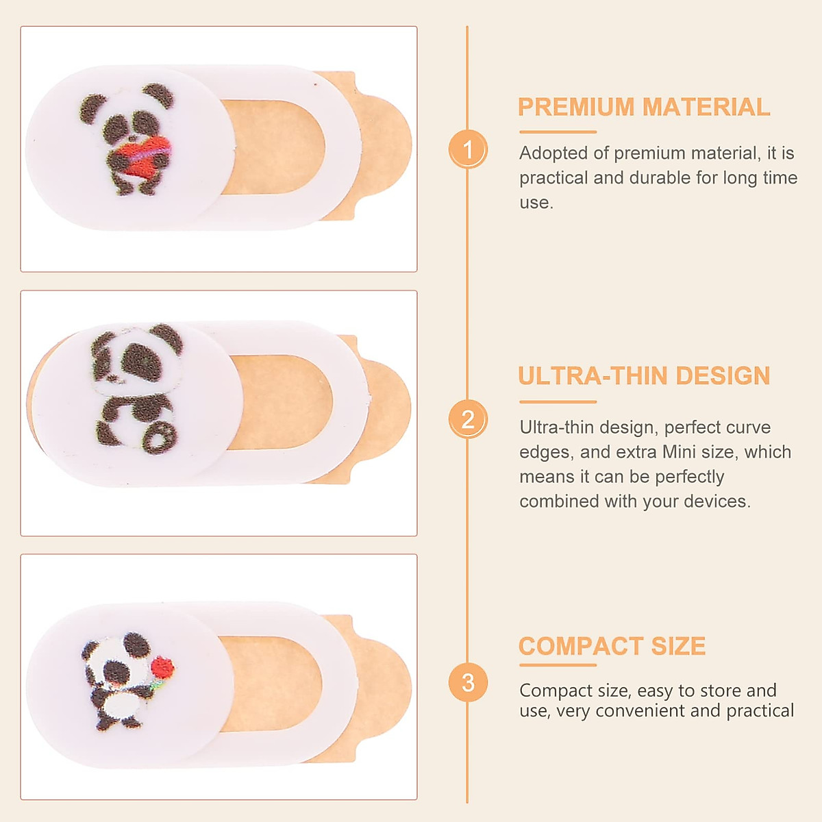 Sosoport 6pcs Cover Sliding Webcam Cover Slide Lens Cover Laptop Webcam Cap Protector Cover Laptop Hide Cover Computer Animal Abs