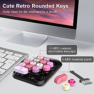 PINKCAT Wireless Number Pad, Cute 18 Keys Numeric Keypad with 2.4G Mini USB Receiver, Portable Silent Number Numpad Financial Accounting for Laptop, PC, Notebook, Desktop, Surface - Black Mix
