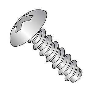 Small Parts 0808BPT188 18-8 Stainless Steel Sheet Metal Screw, Plain Finish, Truss Head, Phillips Drive, Type B, #8-18 Thread Size, 1/2" Length (Pack of 100)