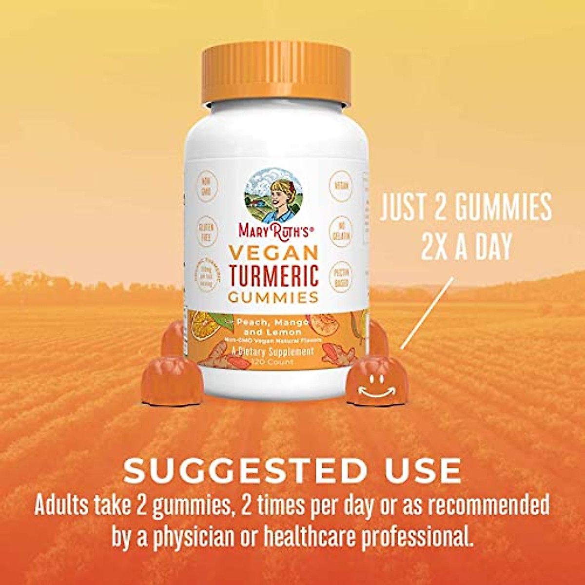 Turmeric Gummies & Collagen Boosting Gummies Bundle by MaryRuth's | Chewables for Joint Health, Antioxidant & Mood Support | Supplement for Collagen Production, Hair, Nails & Skin Health with Biotin